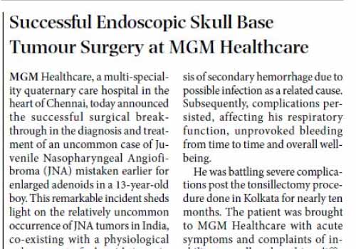 India's first CT guided Minimally Invasive Neuro Surgical Procedure ...