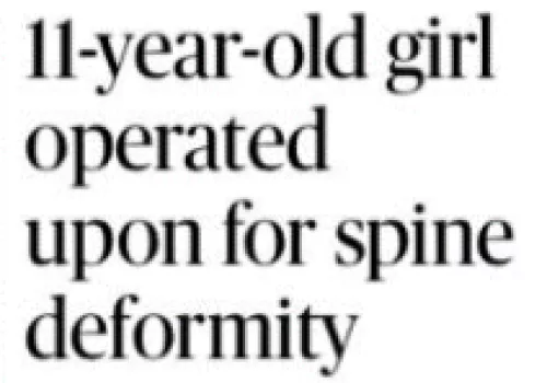 11- Year- old girl operated upon for spine deformity - MGM Healthcare | Best Super ...